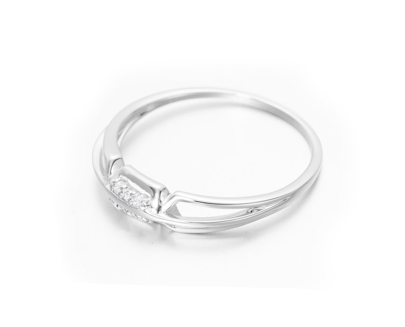 Diamond Ring-rectangle Engagement Ring-east West Ring Stacking-simple ...