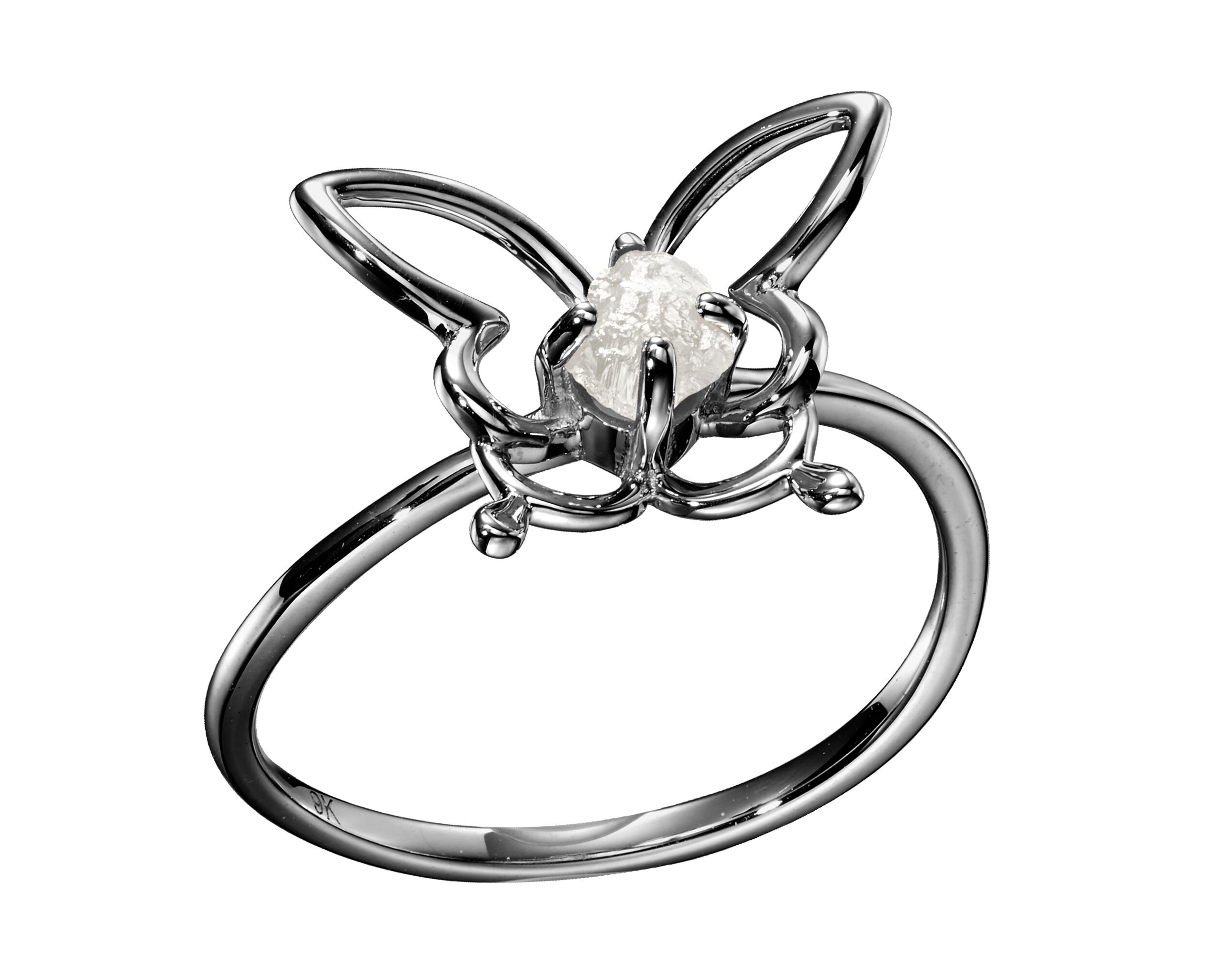 Raw Diamond Ring Engagement Rough Uncut Diamond Ring - Etsy Hong Kong