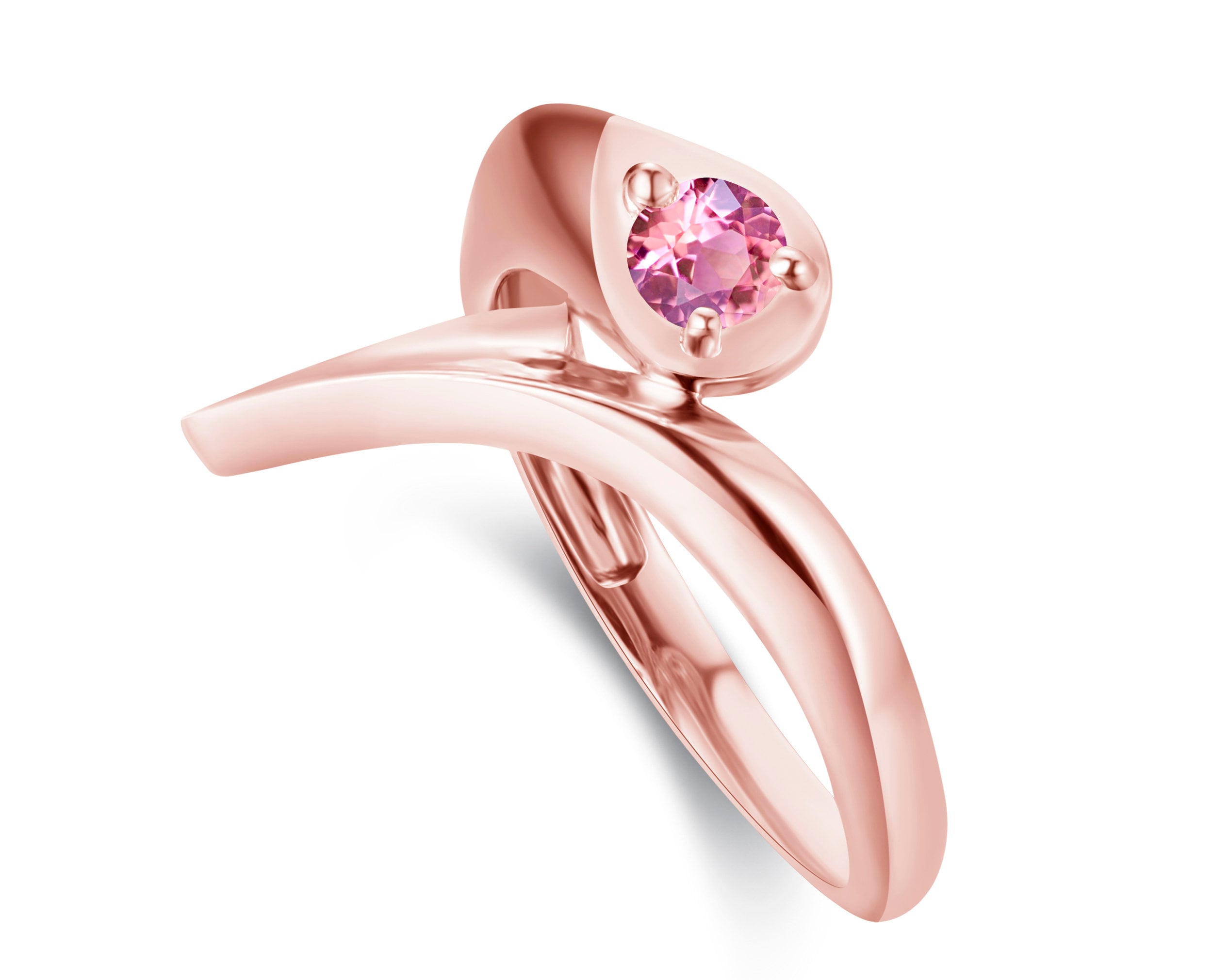 Pink Sapphire Engagement Ring-alternative Wedding Ring-14k Gold ...