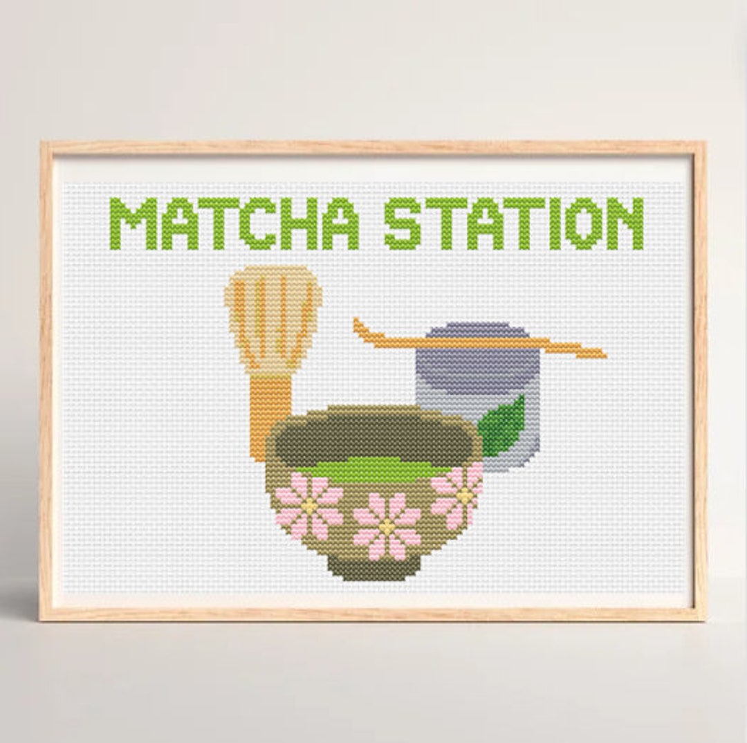 Matcha Station Cross Stitch Pattern PDF - Etsy