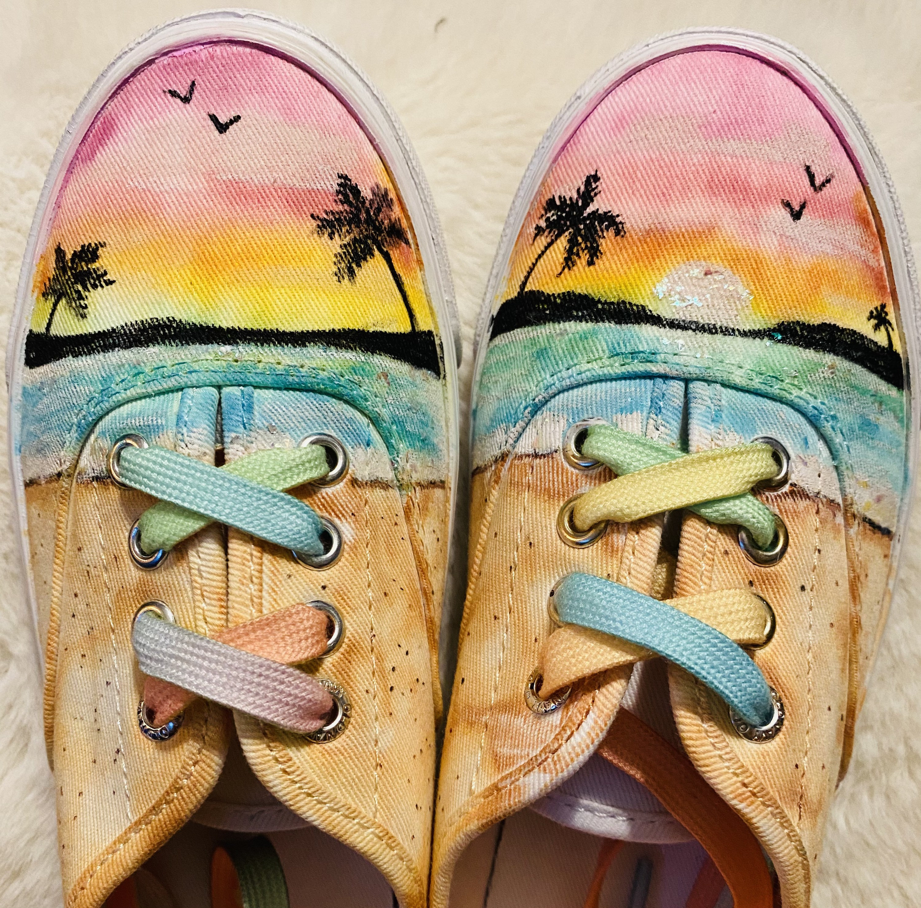Hand Painted Shoes Pastel Sunset - Etsy.de