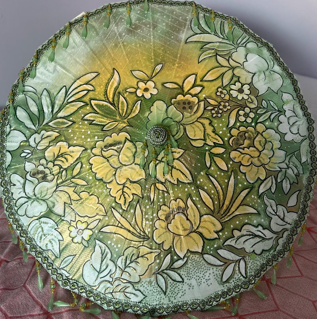 Hand Painted Cloth Parasol- A Walk in the Park - Etsy