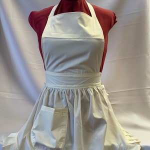 Retro Vintage 50s Style Full Apron / Pinny - Cream - Etsy