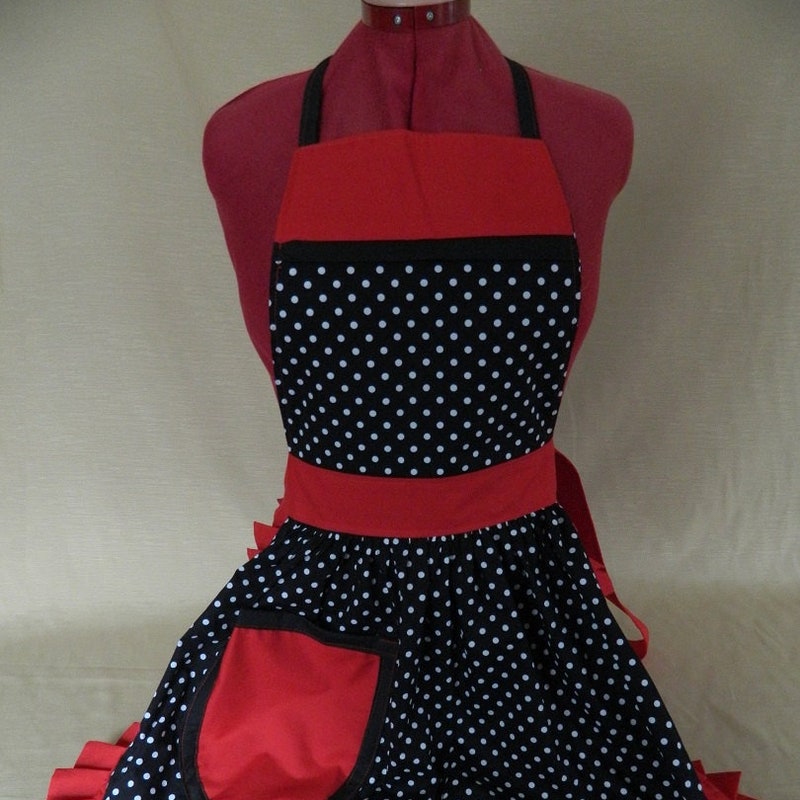 Polka Dot Apron - Etsy