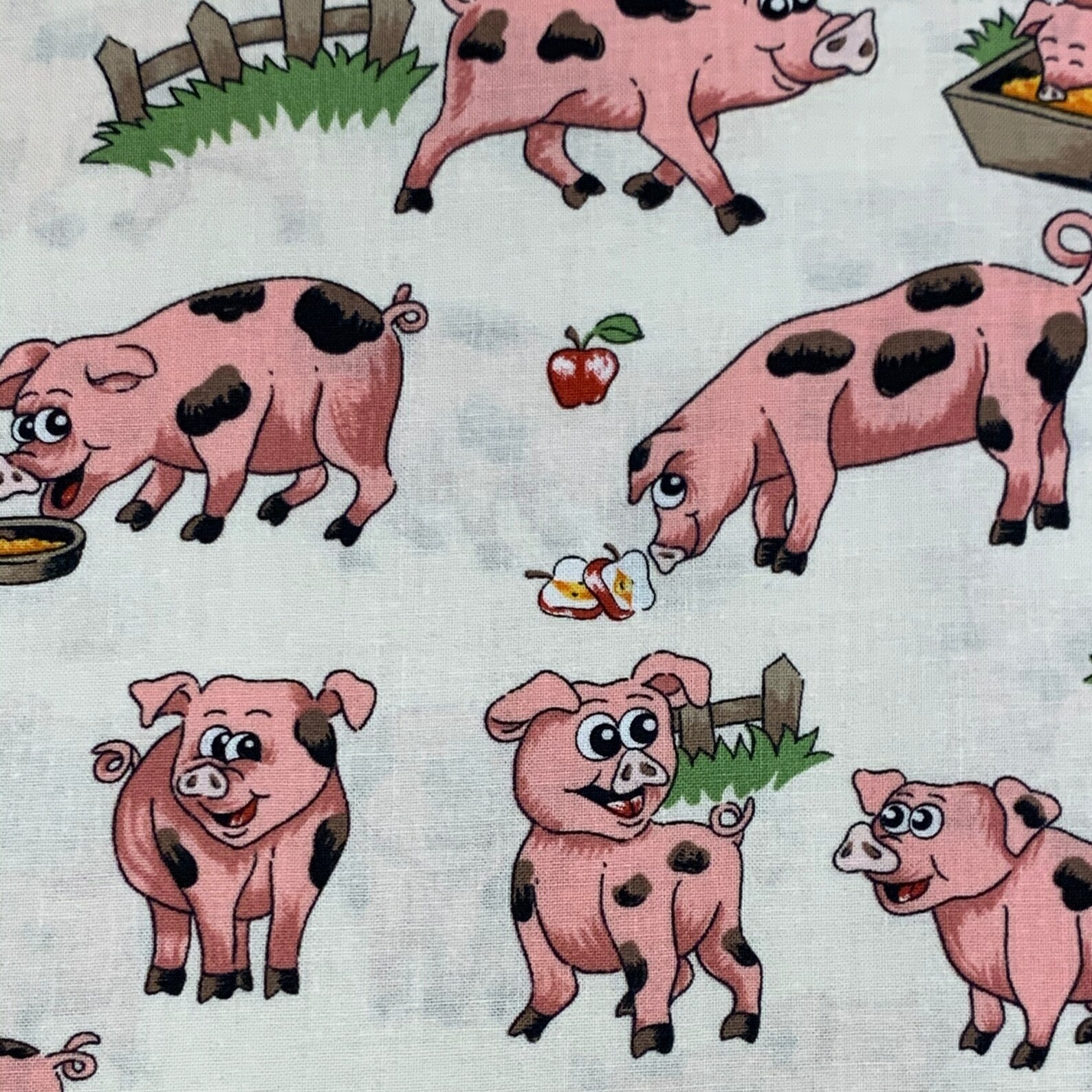 100% cotton print fabric Farm Fun Pigs 80500-104 | Etsy