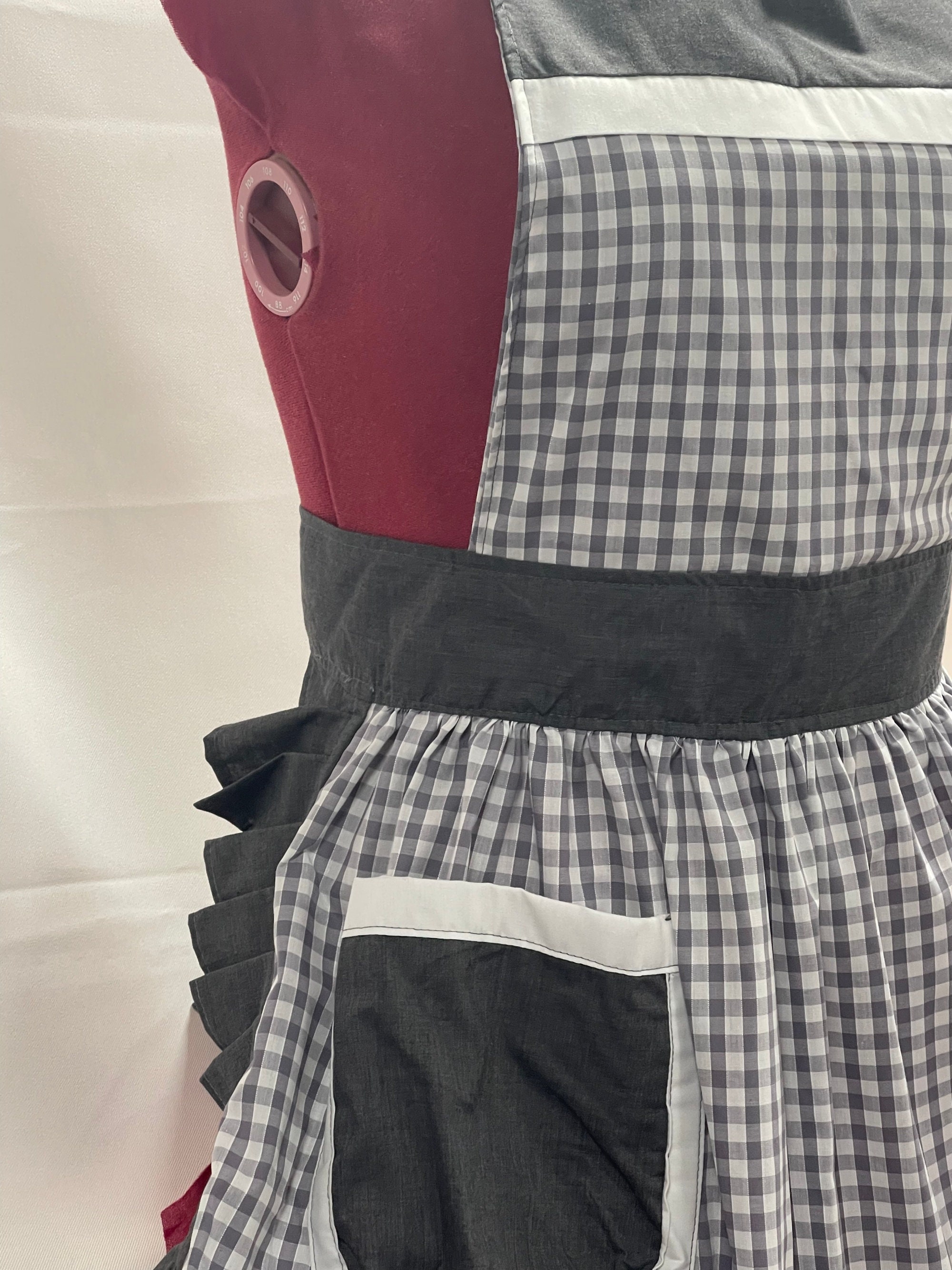 Retro Vintage 50s Style Full Apron / Pinny Grey & White - Etsy