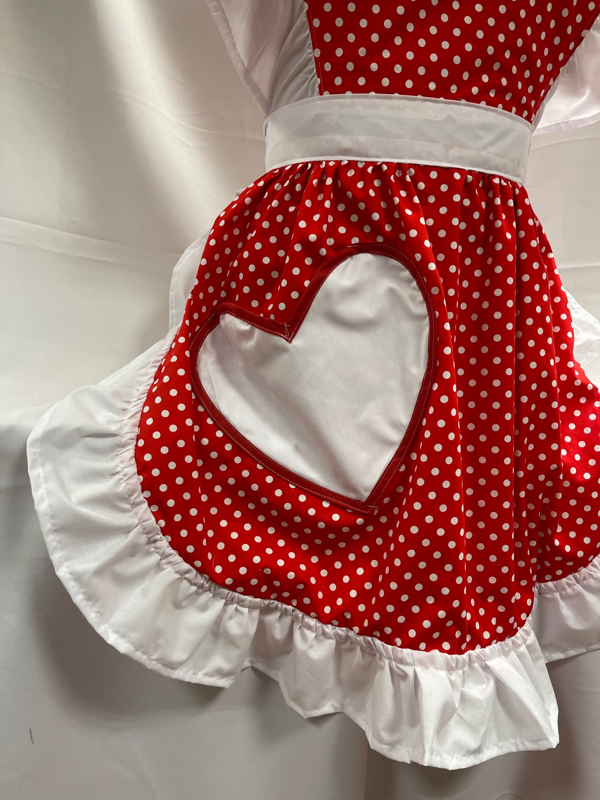 Retro Vintage 50s Style Full Apron / Pinny With Heart Shaped - Etsy UK