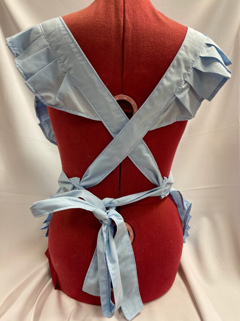 Retro Vintage Victorian Style Full Apron / Pinny Pale Blue | Etsy UK