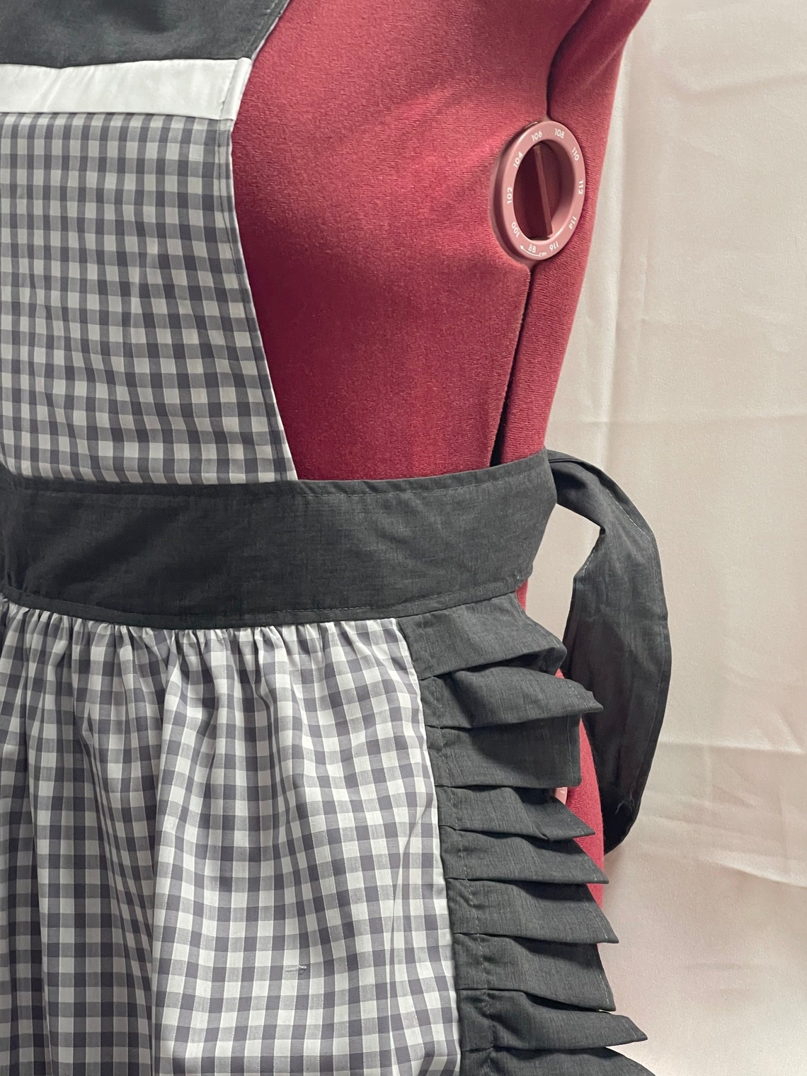 Retro Vintage 50s Style Full Apron / Pinny Grey & White - Etsy