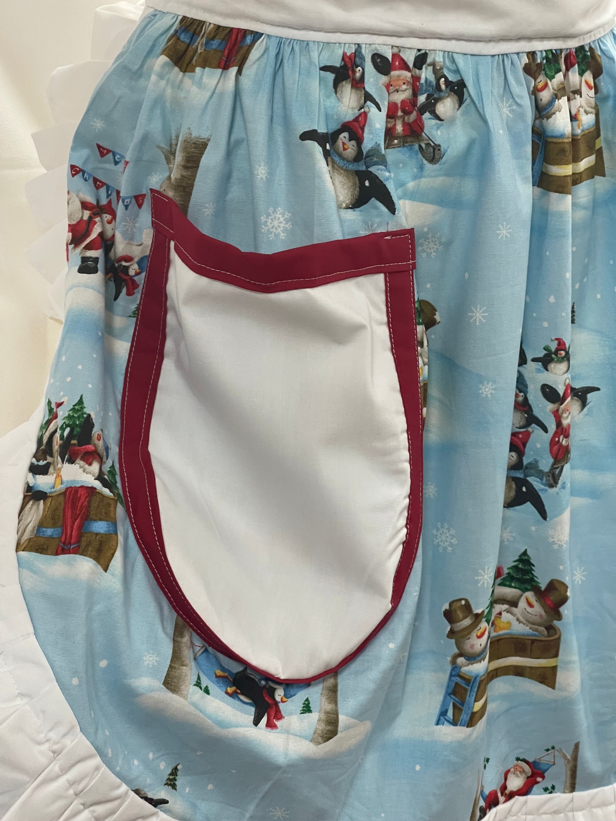 Retro Vintage 50s Style Full Apron / Pinny - Christmas Themes on Blue ...