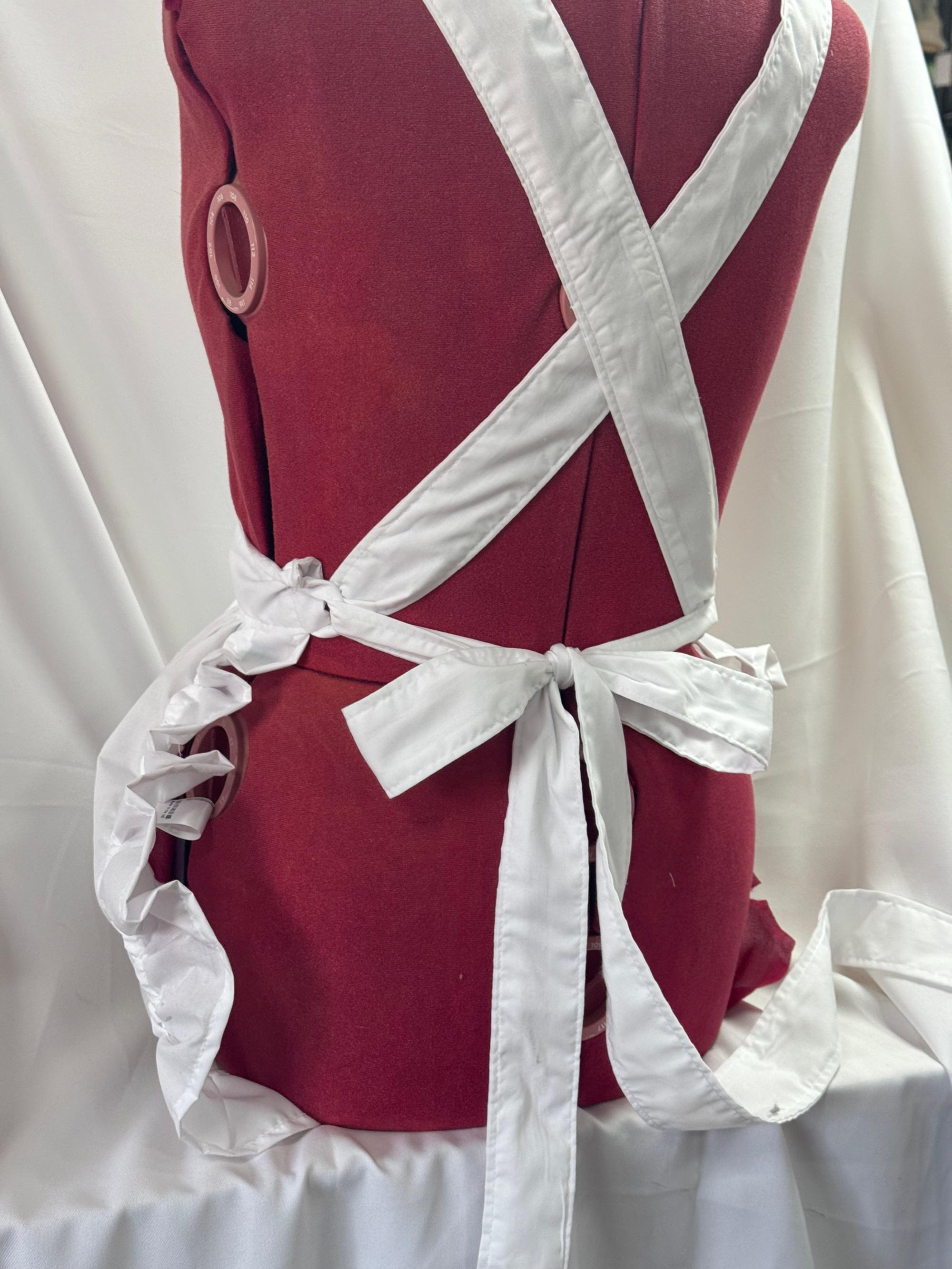 Retro Vintage 50s Style Half Apron / Pinny With Cross Over Back - White ...