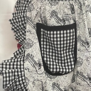 Retro Vintage 50s Style Half Apron / Pinny - Musical on Cream With ...