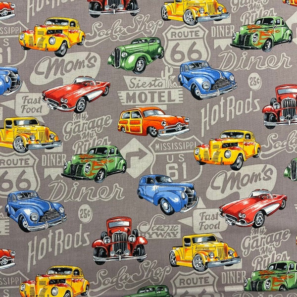 Hot Rod Fabric - Etsy UK