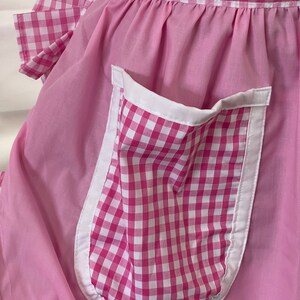 Retro Vintage 50s Style Full Apron / Pinny - Pink With Pink & White ...