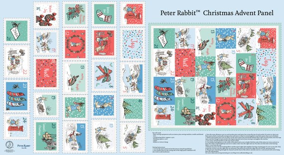 Peter Rabbit at Christmas Digital Print Fabric Most - Etsy