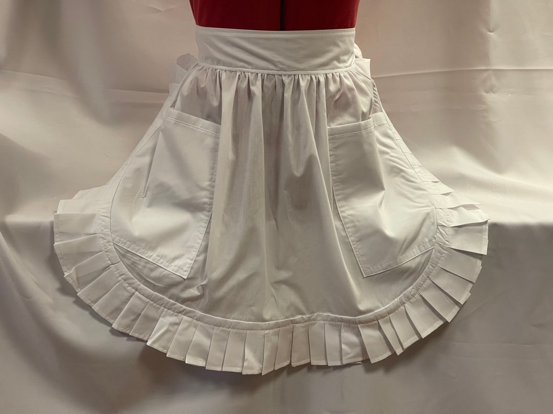 Retro Vintage 50s Style Half Apron / Pinny With 2 Pockets - White - Etsy