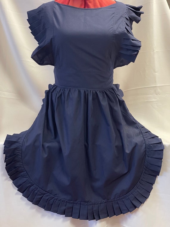 Retro Vintage Victorian Style Full Apron / Pinny Navy | Etsy