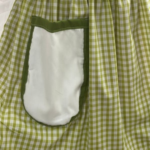 Retro Vintage 50s Style Full Apron / Pinny - Apple Green Gingham With ...