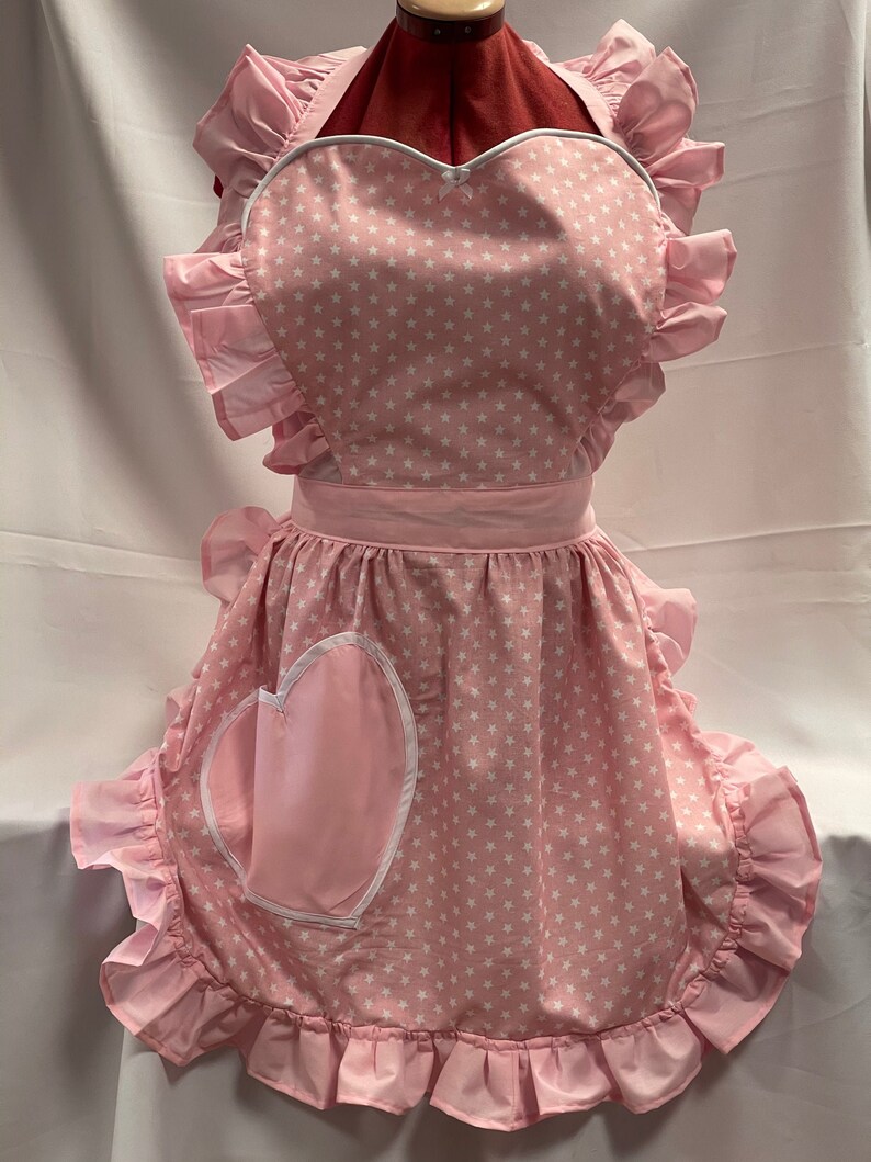 Retro Vintage 50s Style Full Apron / Pinny With Heart Shaped - Etsy UK