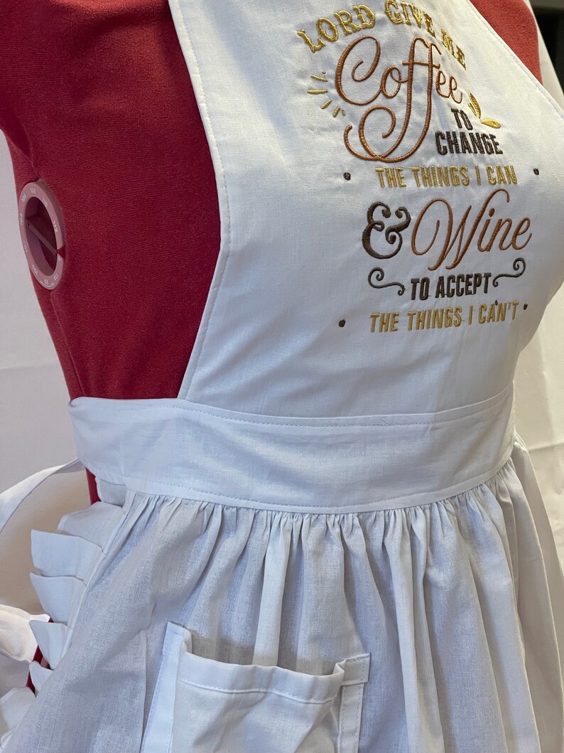 Embroidered Retro Vintage 50s Style Full Apron / Pinny White - Etsy