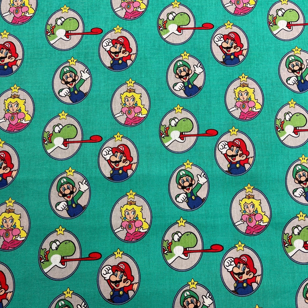 Super Mario 2 - 100% Cotton Print Fabric - Green - 39950-102 - Etsy