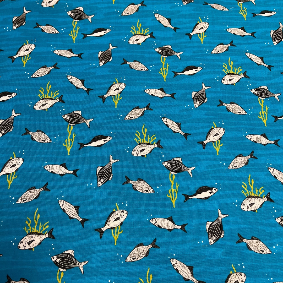 100% Cotton Print Fabric - Ocean Life - Fish - 80510-102 - Etsy