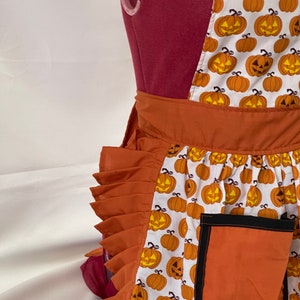 Retro Vintage 50s Style Full Apron / Pinny - Halloween Pumpkins on ...