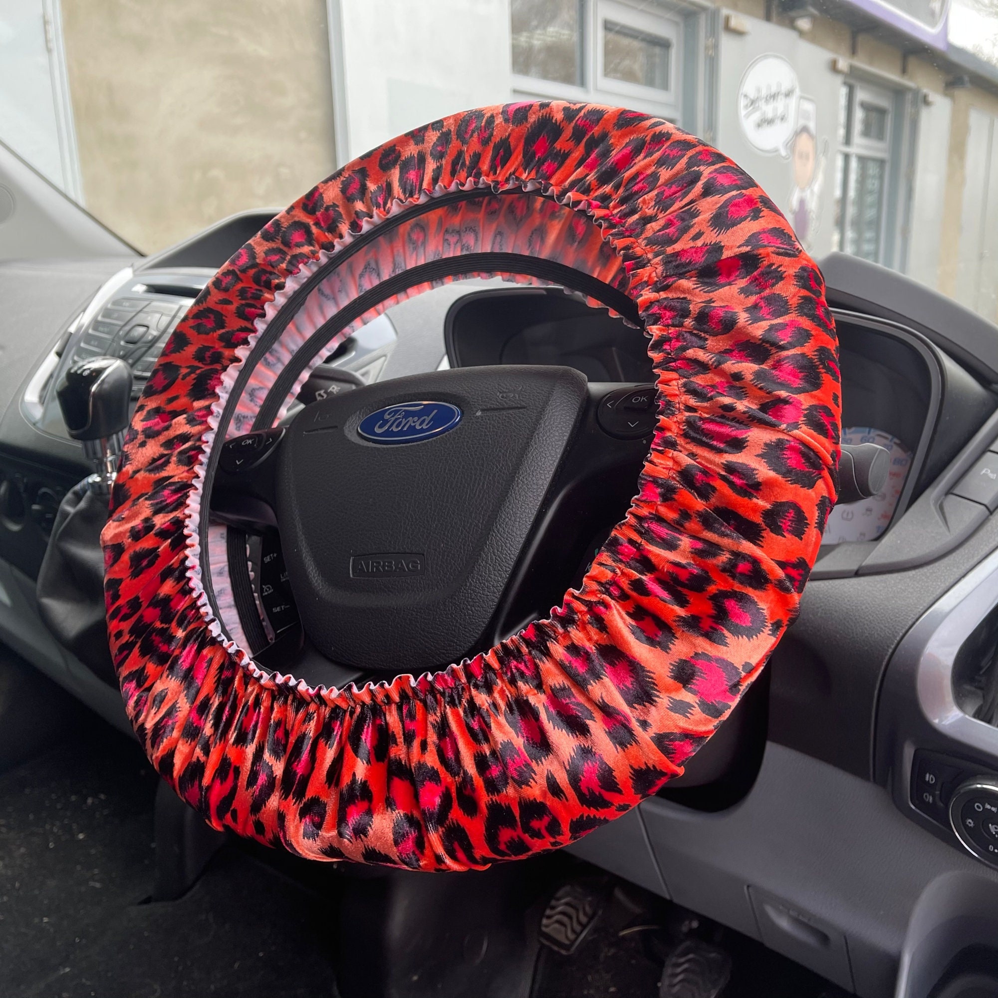 Beige Animal Print Wheel Leopard Print Steering Wheel Cover - Universal ...