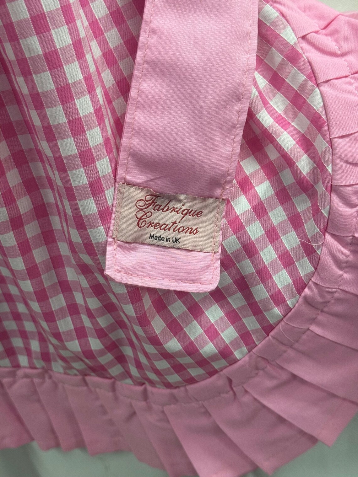 Retro Vintage 50s Style Half Apron / Pinny - Pink & White Gingham With ...
