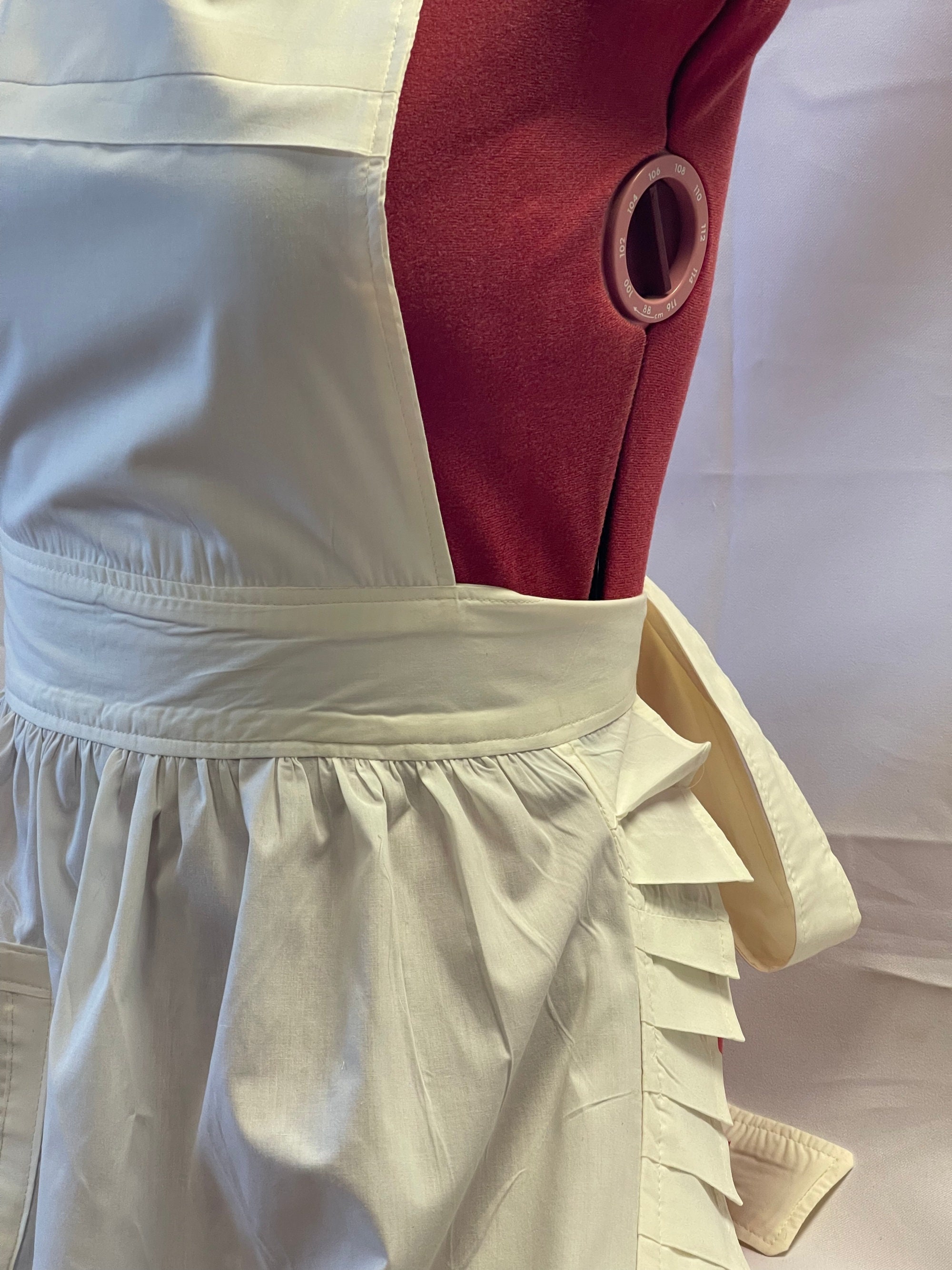 Retro Vintage 50s Style Full Apron / Pinny Cream | Etsy