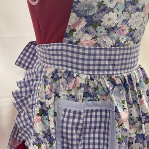 Retro Vintage 50s Style Full Apron / Pinny - Lilac Floral With Lilac ...