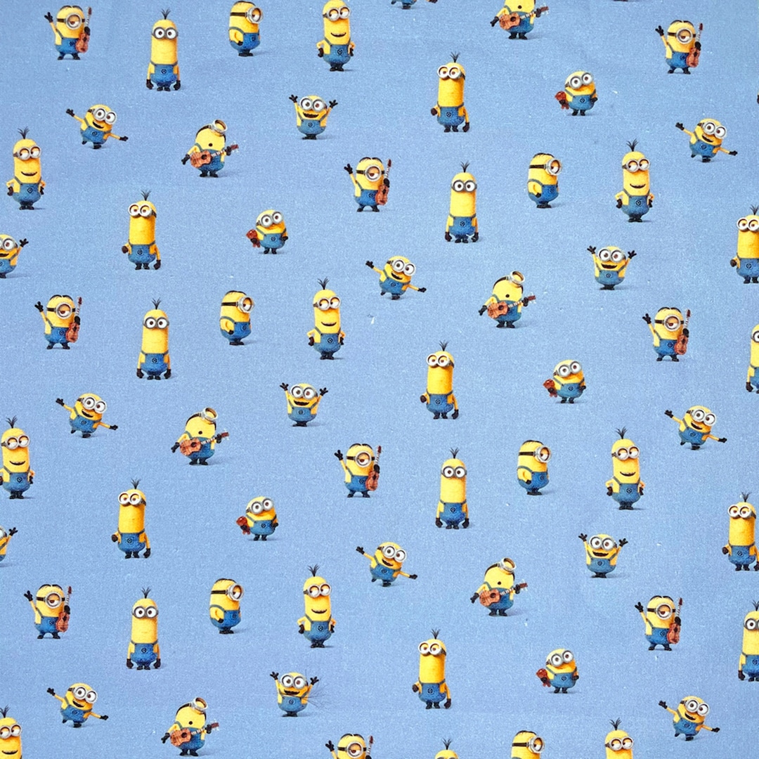 Minions Blue 100% Cotton Digital Print Fabric CL031 - Etsy Canada