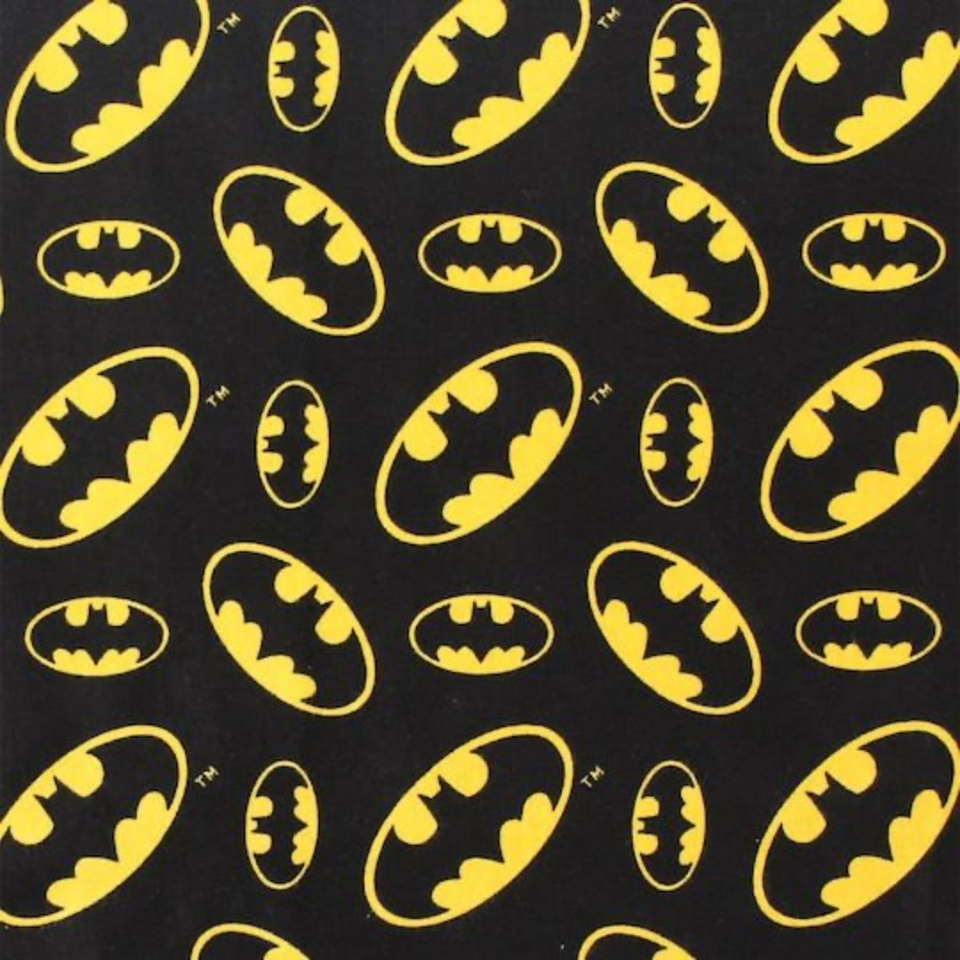Logo Batman - Tissu imprimé 100 % coton - Noir - 23200022 - Etsy France