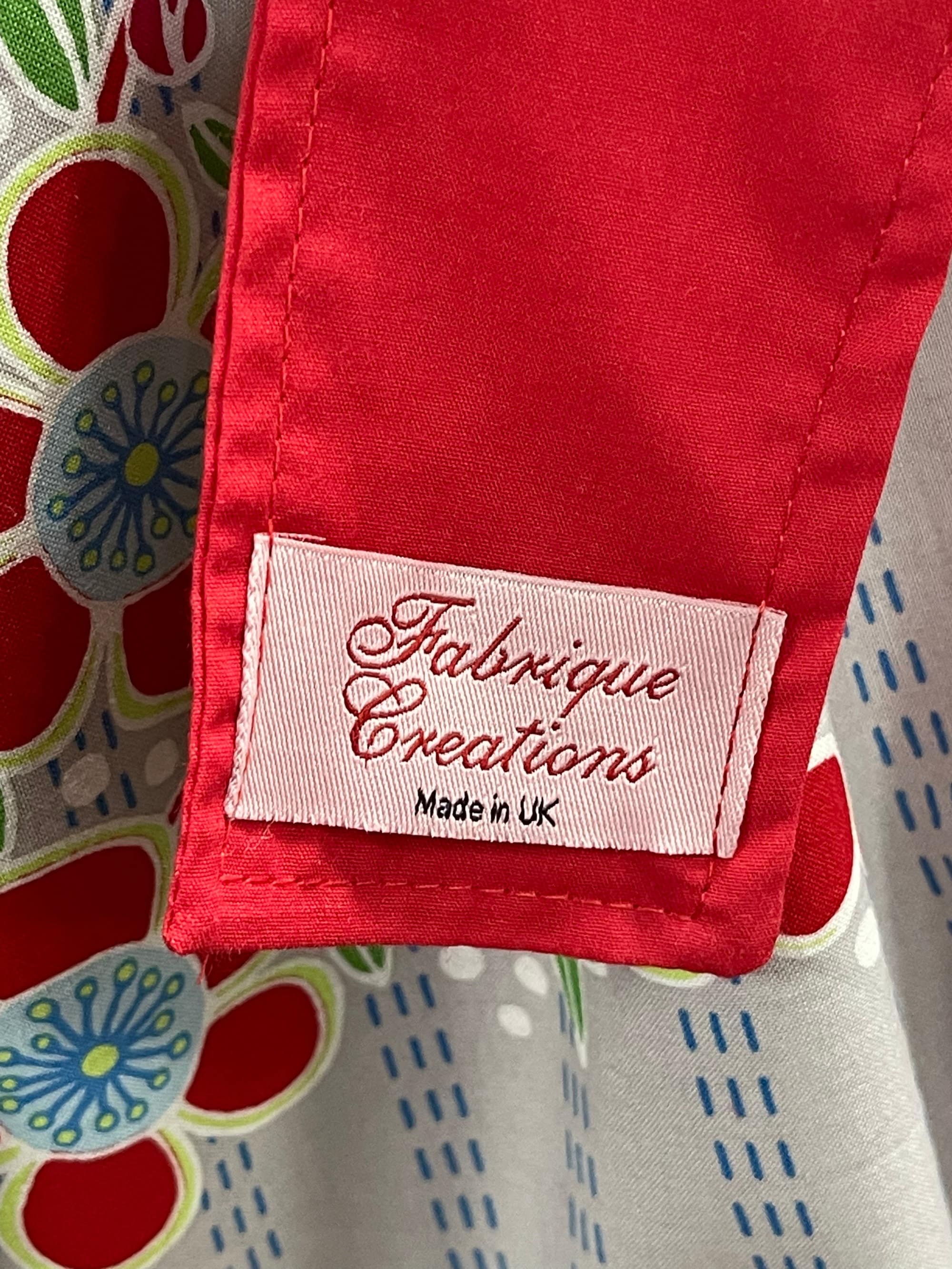 Retro Vintage 50s Style Full Apron / Pinny - Flowers on Grey With Red ...