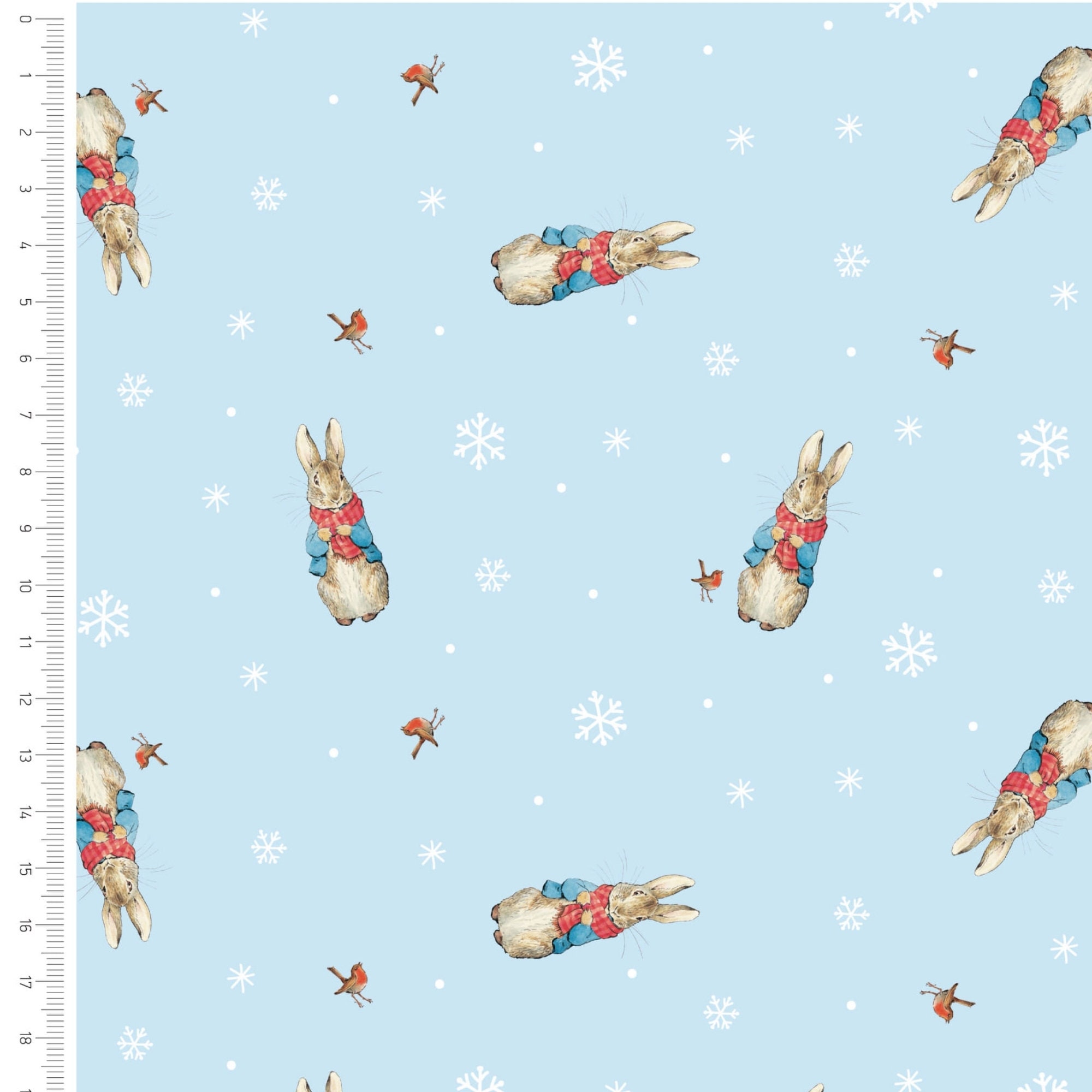 Peter Rabbit at Christmas Digital Print Fabric Woolly Scarf - Etsy UK