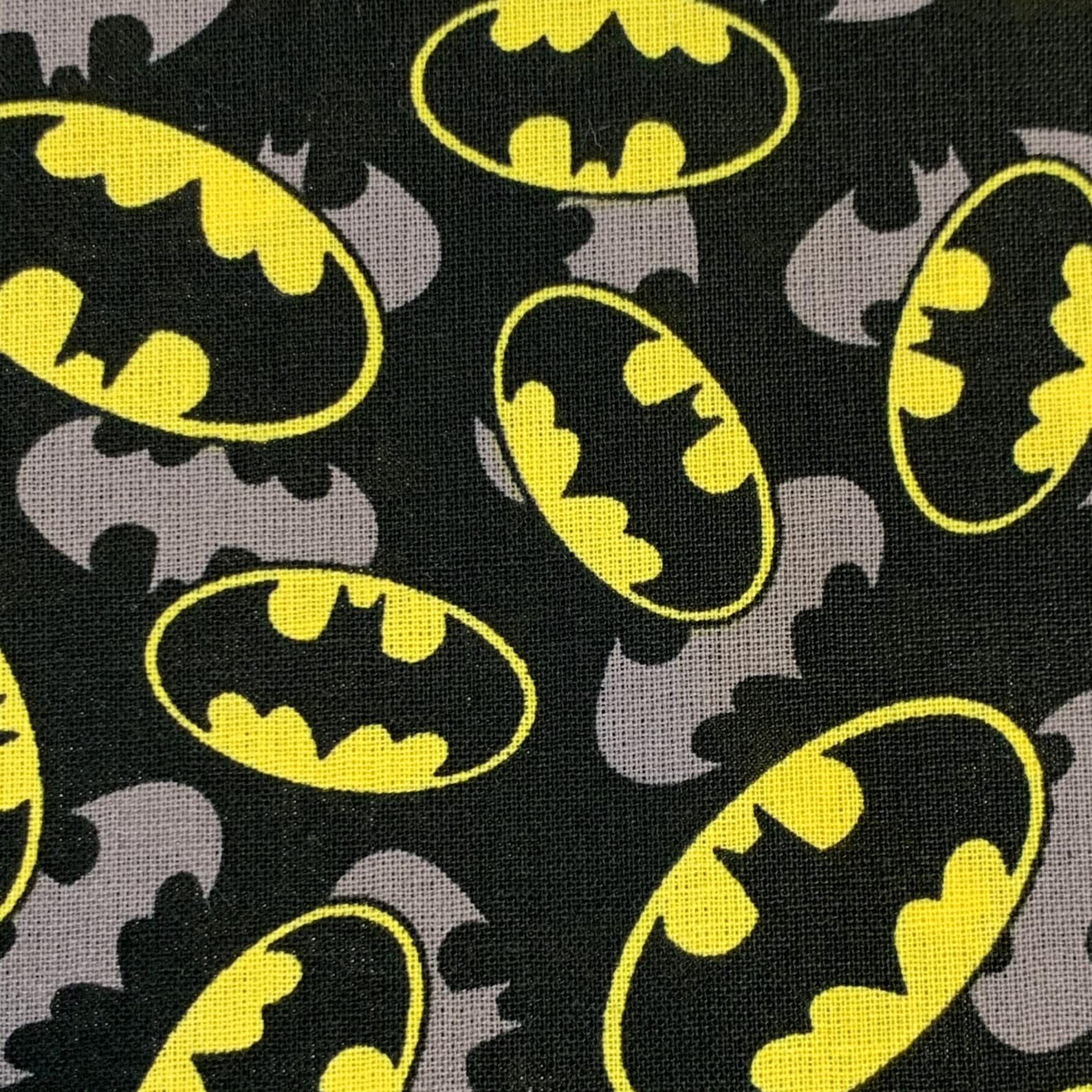 Batman Logo Overlay 100% Cotton Print Fabric Black - Etsy