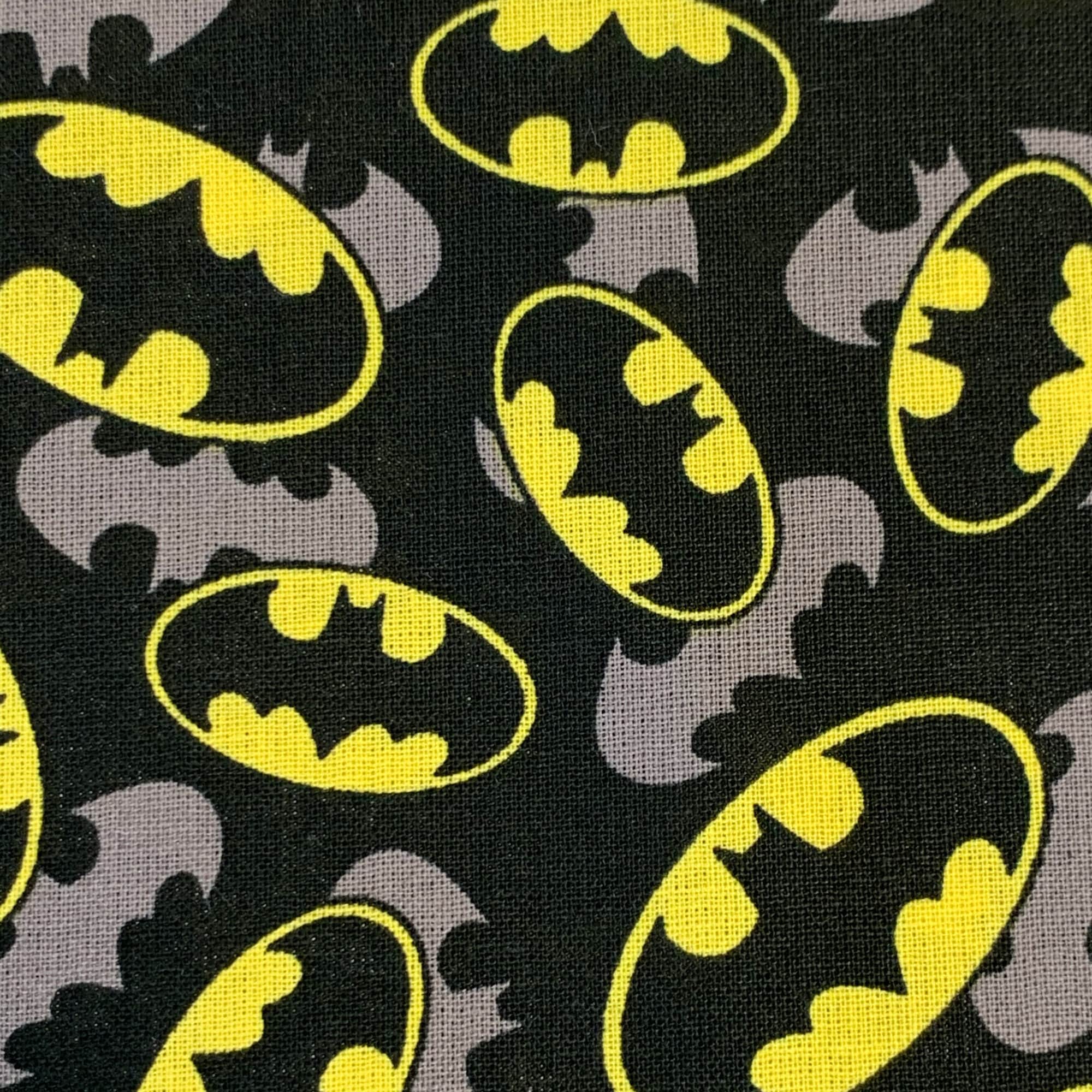 Batman Logo Overlay 100% Cotton Print Fabric Black | Etsy