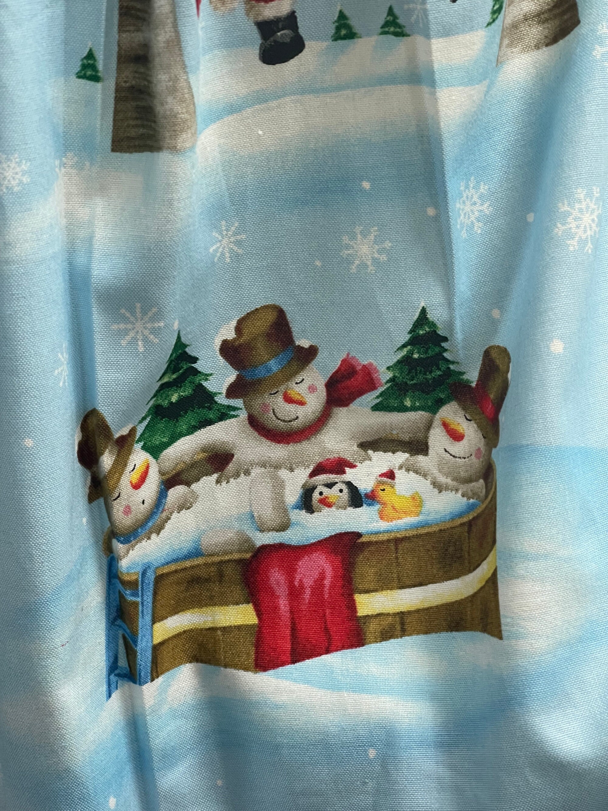 Retro Vintage 50s Style Full Apron / Pinny - Christmas Themes on Blue ...