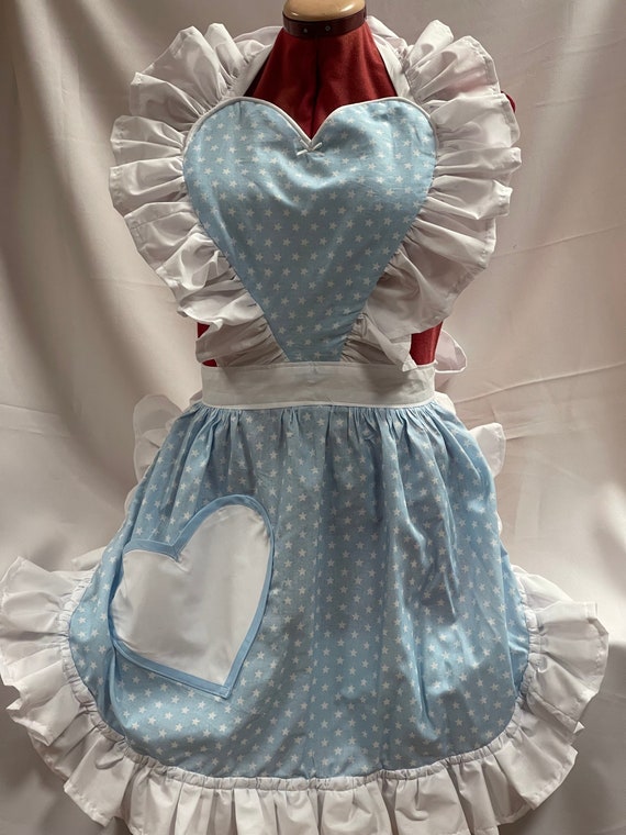 Retro Vintage 50s Style Full Apron / Pinny With Heart Shaped - Etsy