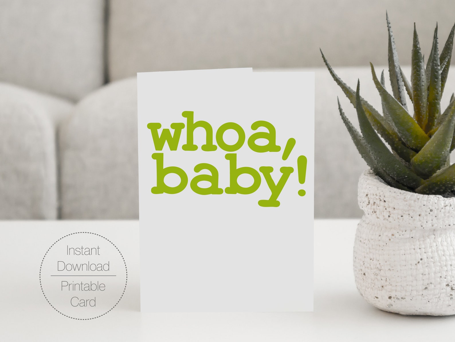 Whoa, Baby! Printable Card | Simple Digital Download Greeting Card ...