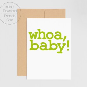 Whoa, Baby! Printable Card | Simple Digital Download Greeting Card ...