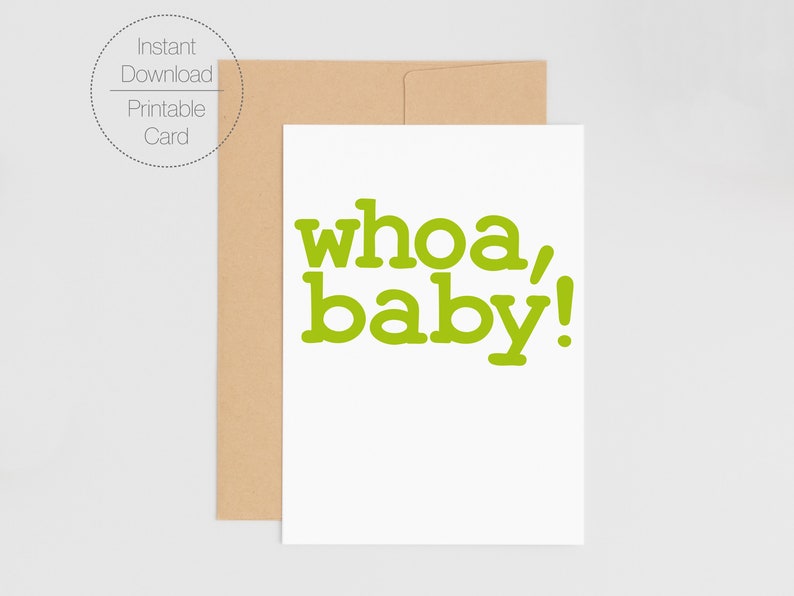 Whoa, Baby! Printable Card | Simple Digital Download Greeting Card ...