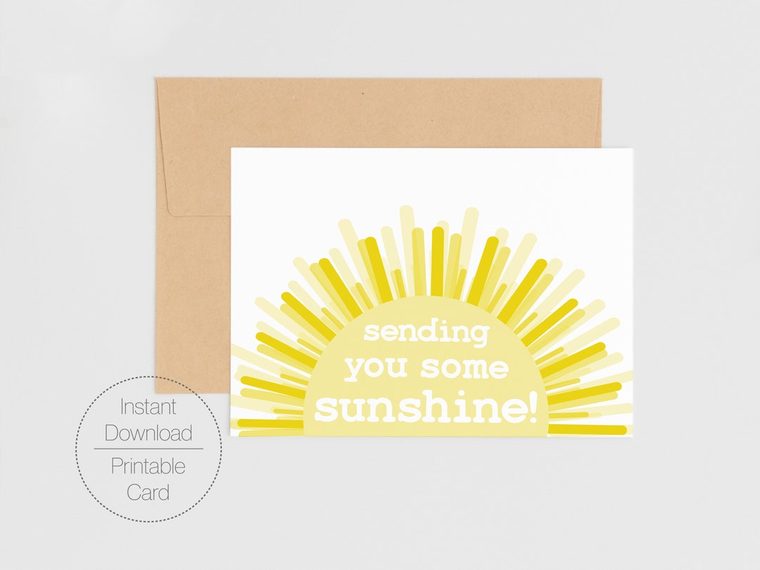 Sending You Some Sunshine! Digital Printable Card | Simple Modern ...
