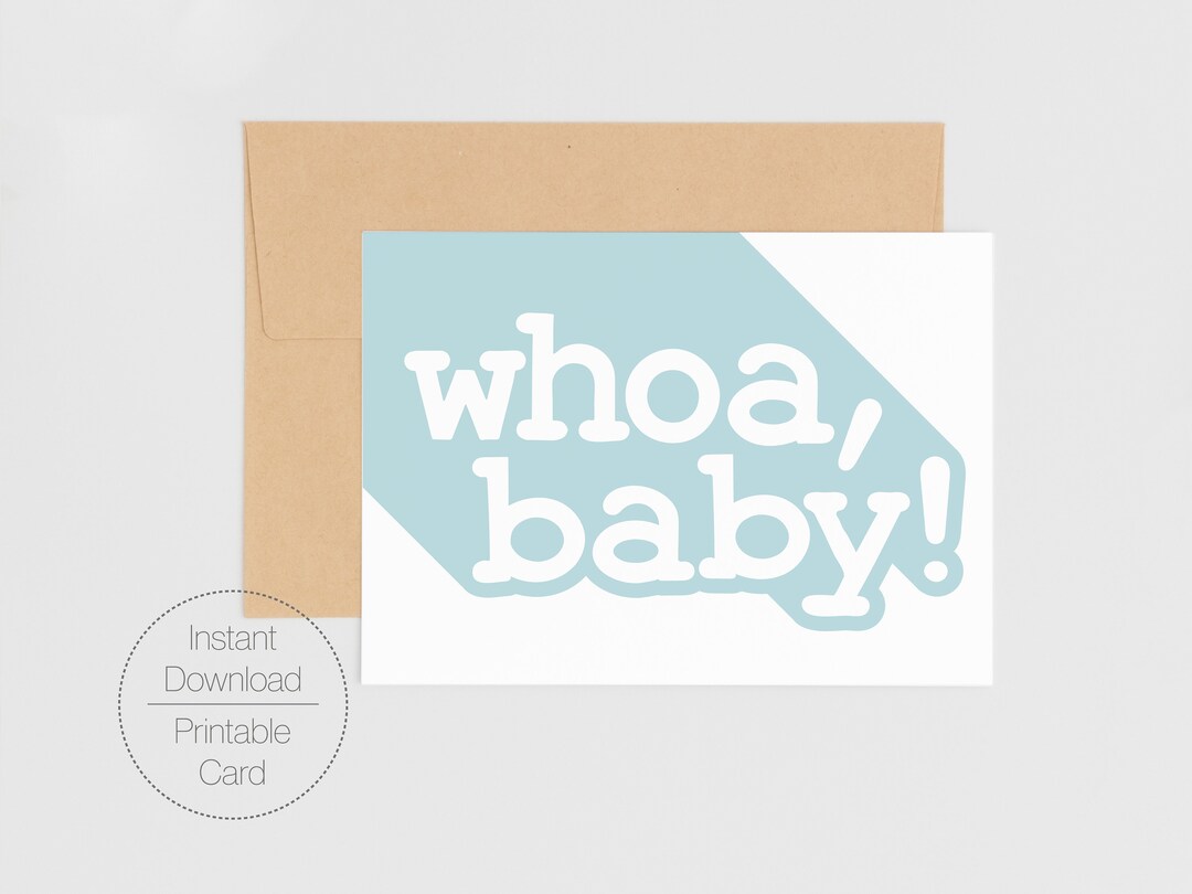 Whoa Baby Modern Printable Card | Simple Digital Download Minimalist ...