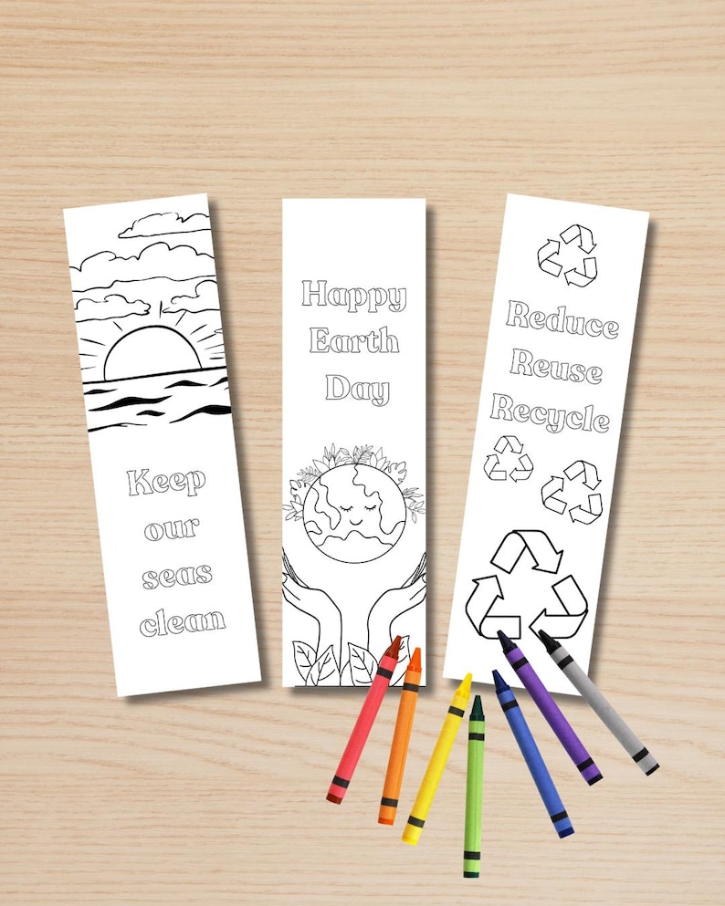 Earth Day Coloring Bookmarks for Kids (digital Download) – Creative ...