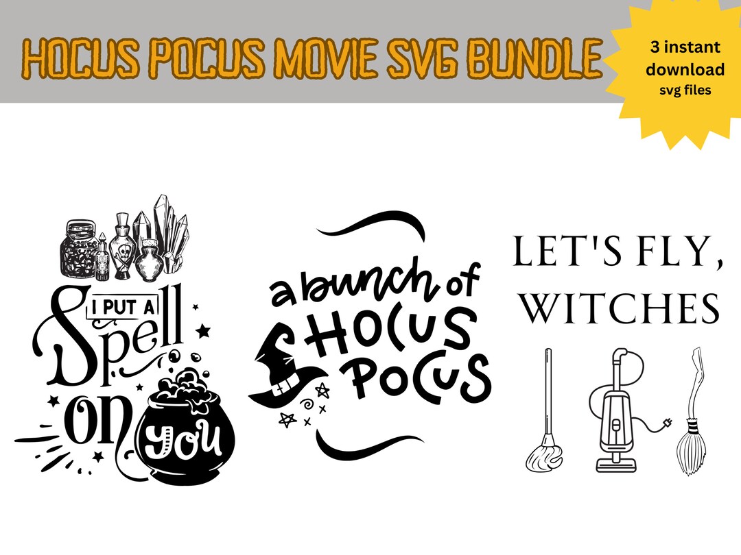 Hocus Pocus Movie SVG Files Instant Download for Cricut Machine Make ...