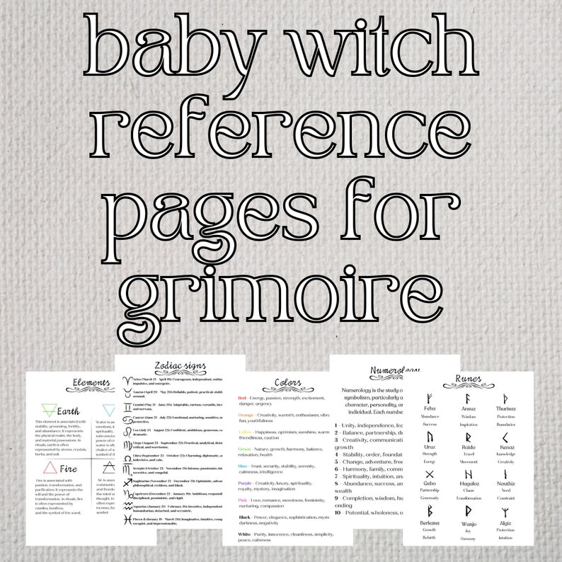 Digital Grimoire Printable Pages, Instant Download Book of Shadow Pages ...