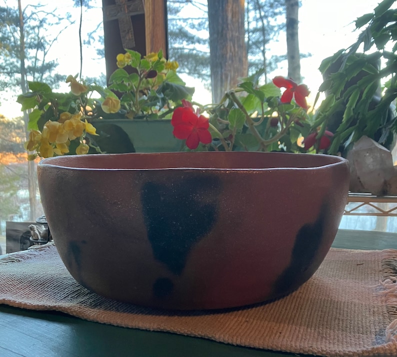Micaceous Clay Bowl With Fire Clouds and Yak Hair, Perfect for ...