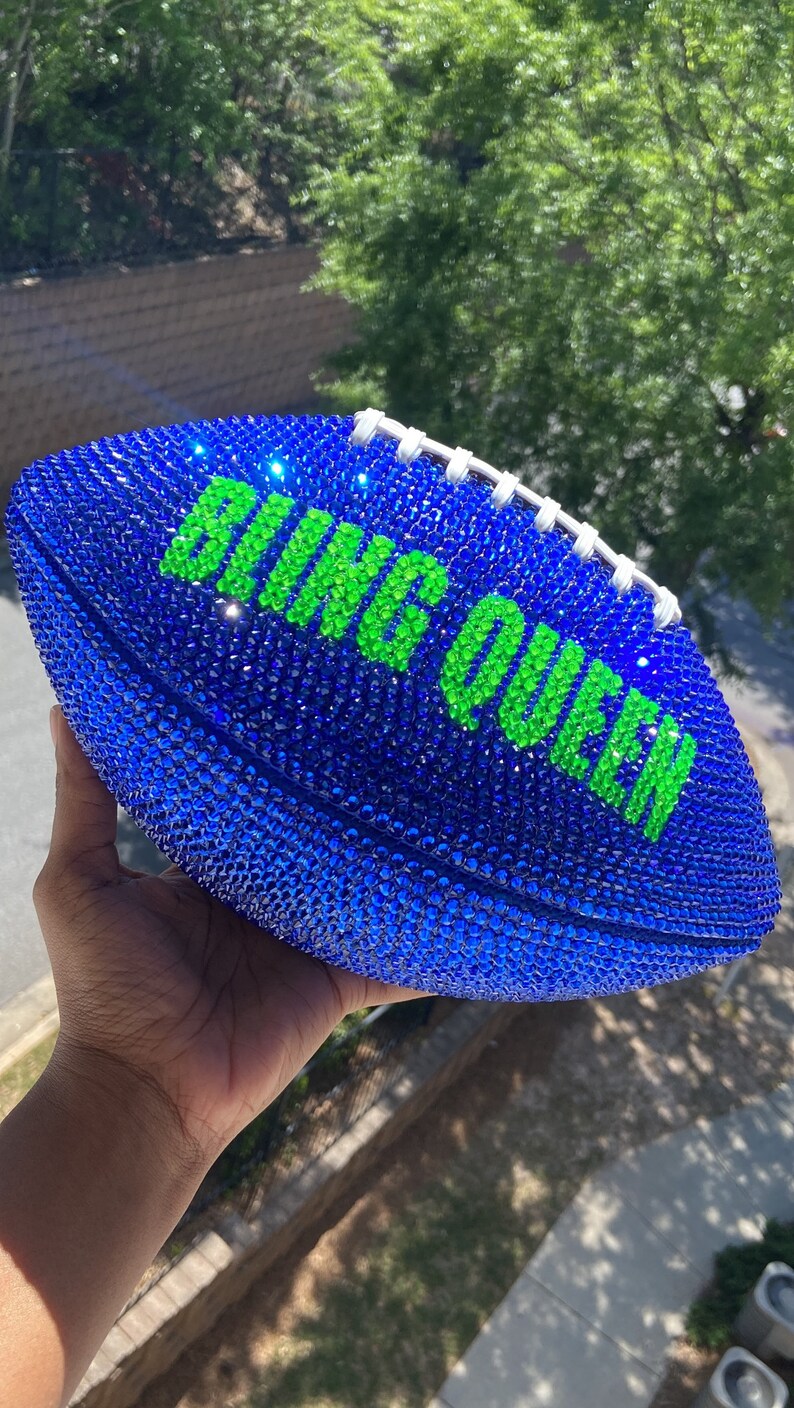 Custom Bling Football | Rhinestone Football | Personalized Football - Etsy