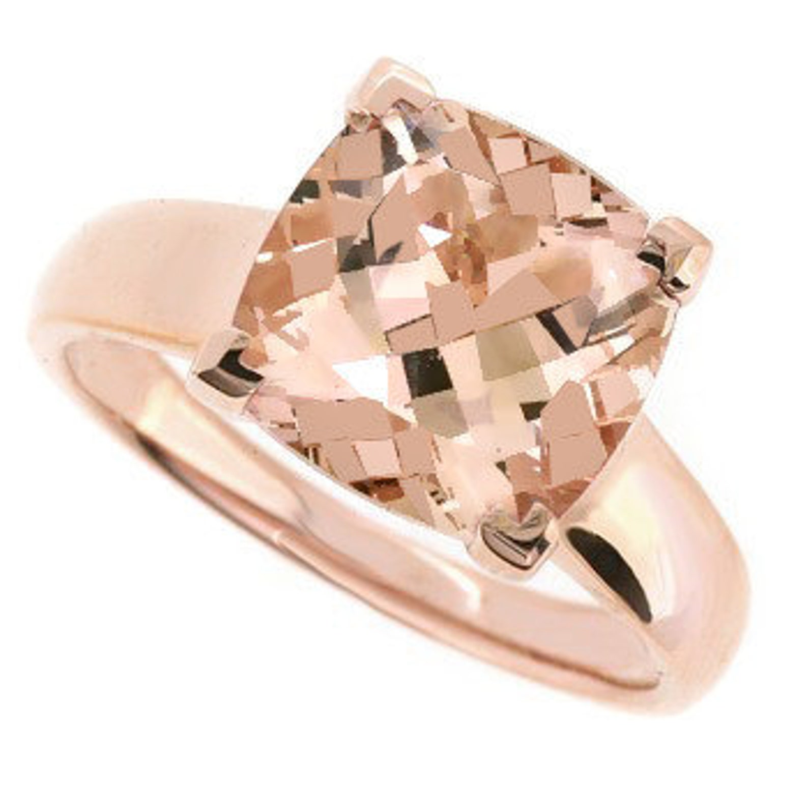 3.58ct Peach Pink Morganite & Diamond Solitaire Engagement - Etsy